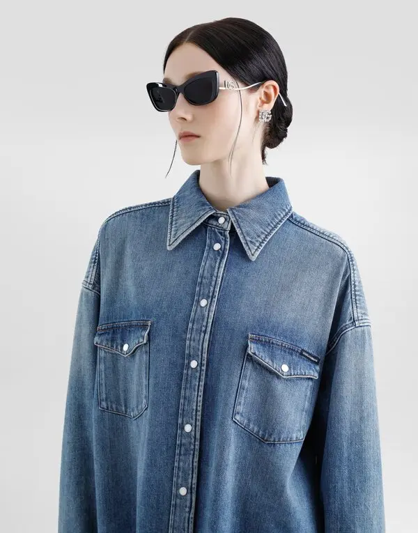 Dolce & Gabbana Oversize Denim Shirt Denim And Jeans Multi-colored