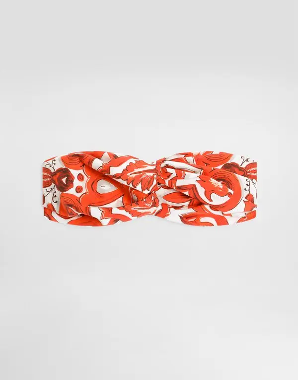 Dolce & Gabbana Majolica-print Poplin Headband Accessories - Multicolor