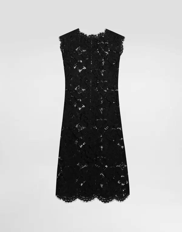 Dolce & Gabbana A Line Dress In Cordonetto Lace Dresses - Black