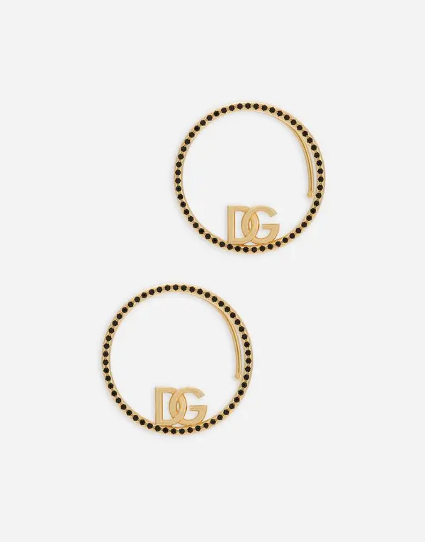 Dolce & Gabbana Ear Cuff Earrings With Dg Logo And Rhinestones Bijoux Metal - Gold