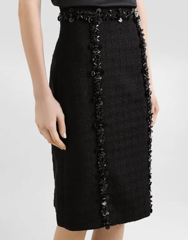 Dolce & Gabbana Stretch Mat Sheath Skirt Skirts