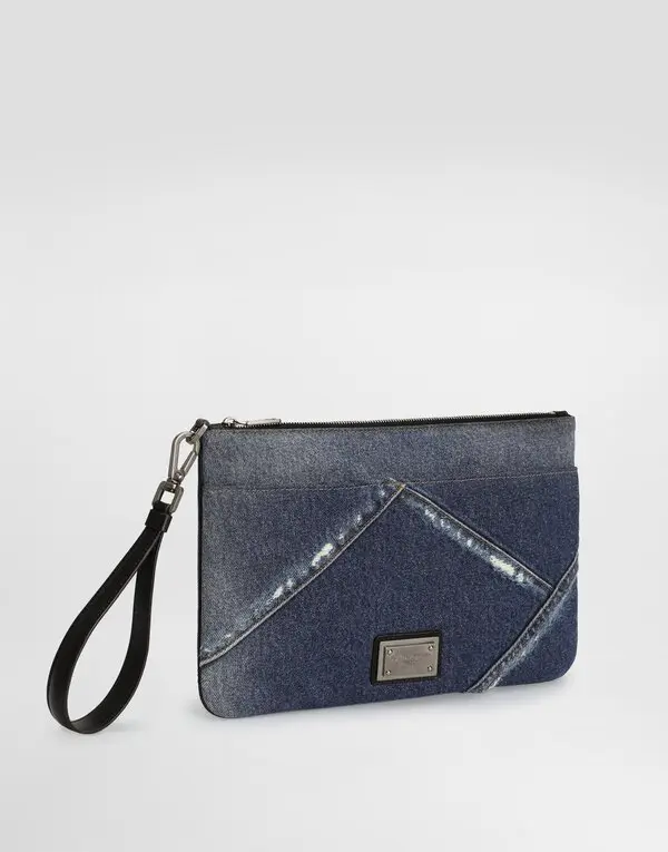 Dolce & Gabbana Denim Patchwork Necessaire Briefcase And Clutches