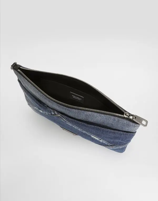 Dolce & Gabbana Denim Patchwork Necessaire Briefcase And Clutches