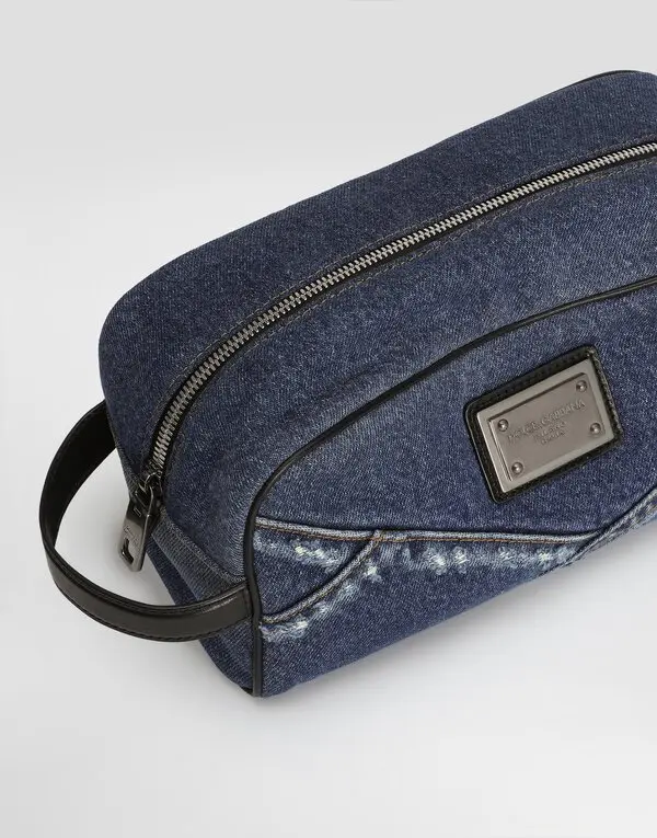 Dolce & Gabbana Denim Patchwork Necessaire Briefcase And Clutches