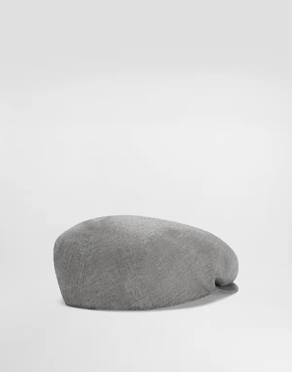 Dolce & Gabbana Washed Linen Canvas Flat Cap