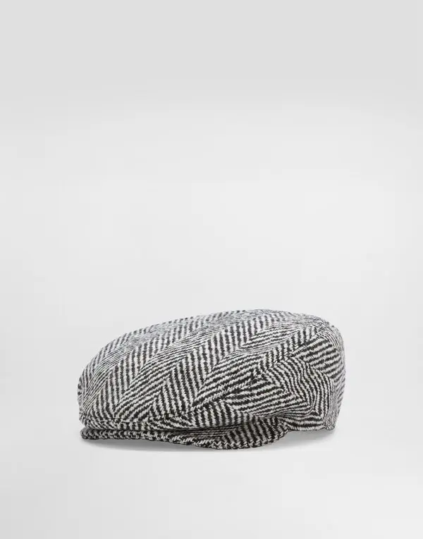 Dolce & Gabbana Shetland Chevron Flat Cap Hats And Gloves