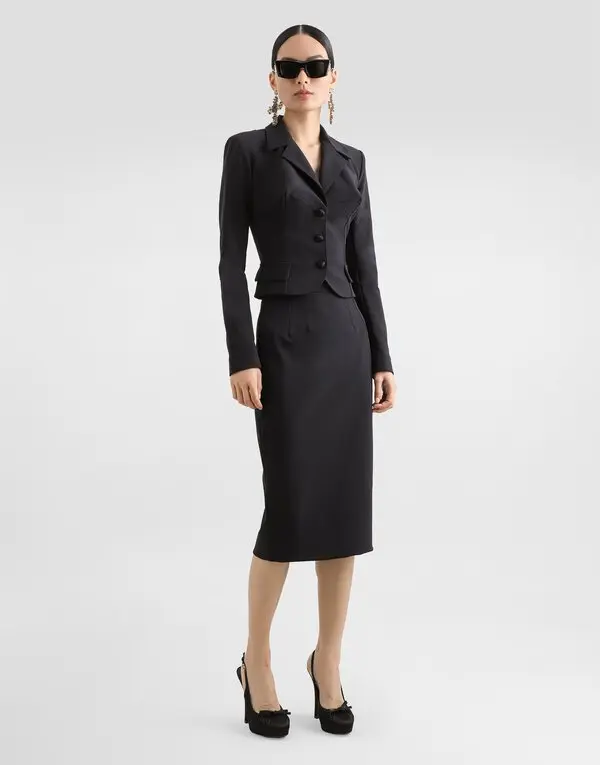 Dolce & Gabbana Technical Cady Calf-length Pencil Skirt Skirts