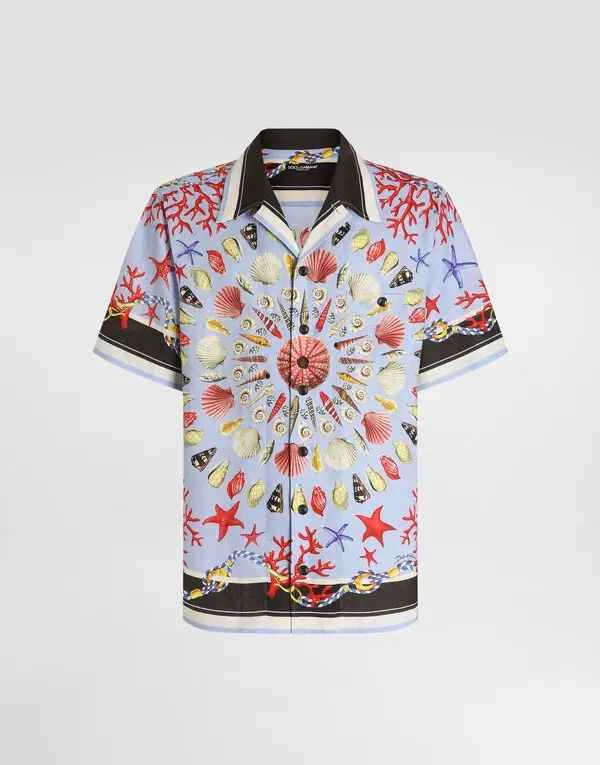 Dolce & Gabbana Shell-print Hawaii Linen Canvas Shirt Shirts - Multicolor