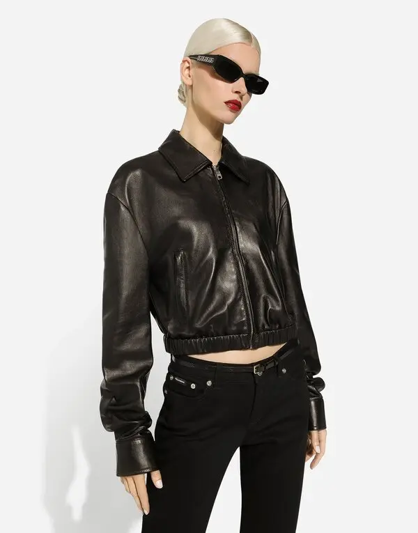 Dolce & Gabbana Lambskin Bomber Jacket Coats And Jackets