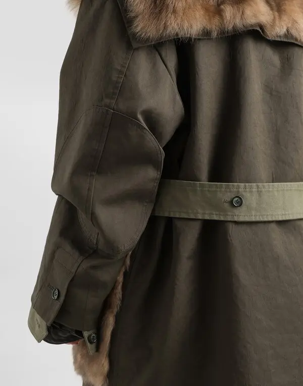 Dolce & Gabbana Resin-coated Gabardine Long Jacket - Green