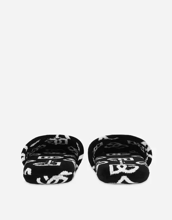 Dolce & Gabbana Jacquard Cotton Terry Slippers Cotton Slippers