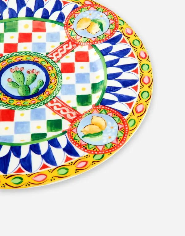Dolce & Gabbana Set 2 Dinner Plates In Fine Porcelain Flat Plates