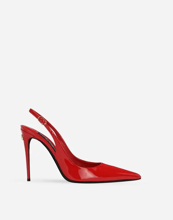 Dolce & Gabbana Patent Leather Slingbacks Pumps And Slingback Leather - Red