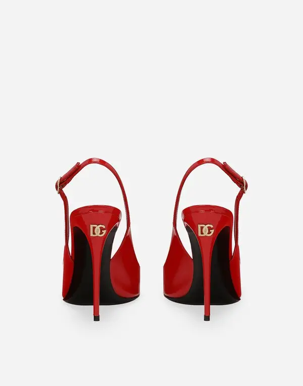 Dolce & Gabbana Patent Leather Slingbacks Pumps And Slingback Leather - Red