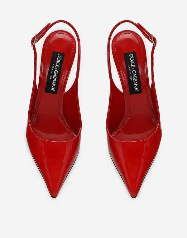 Dolce & Gabbana Patent Leather Slingbacks Pumps And Slingback Leather - Red