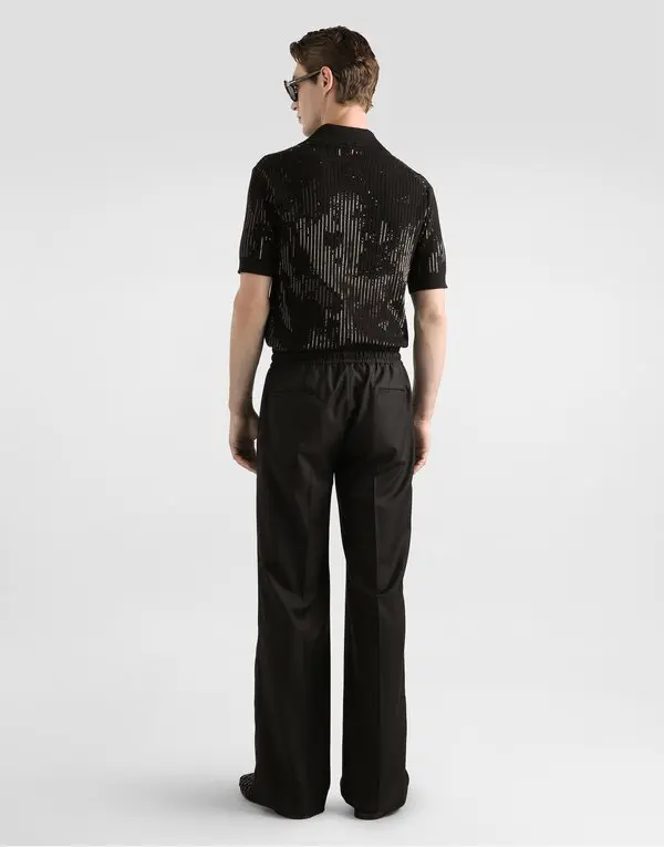 Dolce & Gabbana Wool And Silk Polo Shirt Sweaters And Cardigans