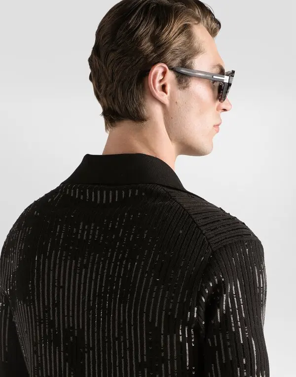 Dolce & Gabbana Wool And Silk Polo Shirt Sweaters And Cardigans