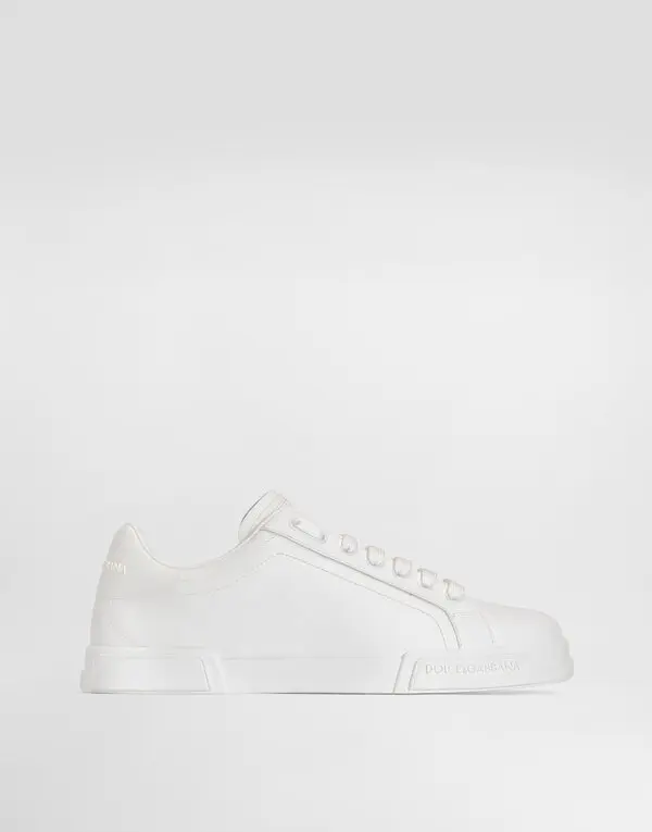 Dolce & Gabbana Portofino Light Sneaker In Calfskin Sneakers Leather - White