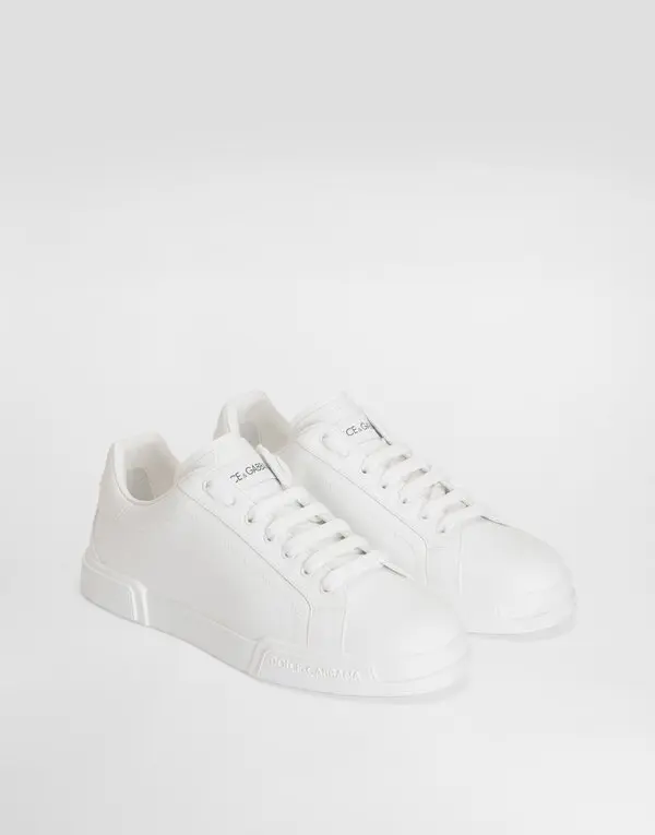 Dolce & Gabbana Portofino Light Sneaker In Calfskin Sneakers Leather - White