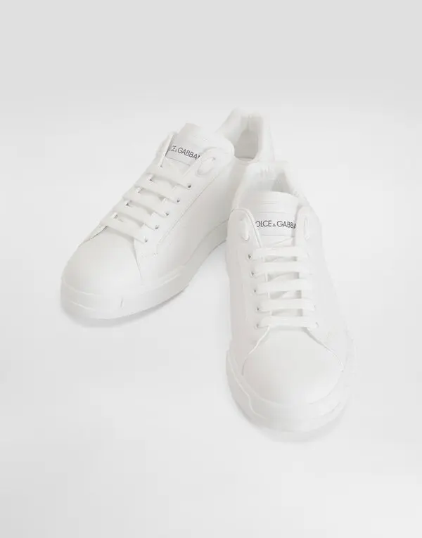 Dolce & Gabbana Portofino Light Sneaker In Calfskin Sneakers Leather - White