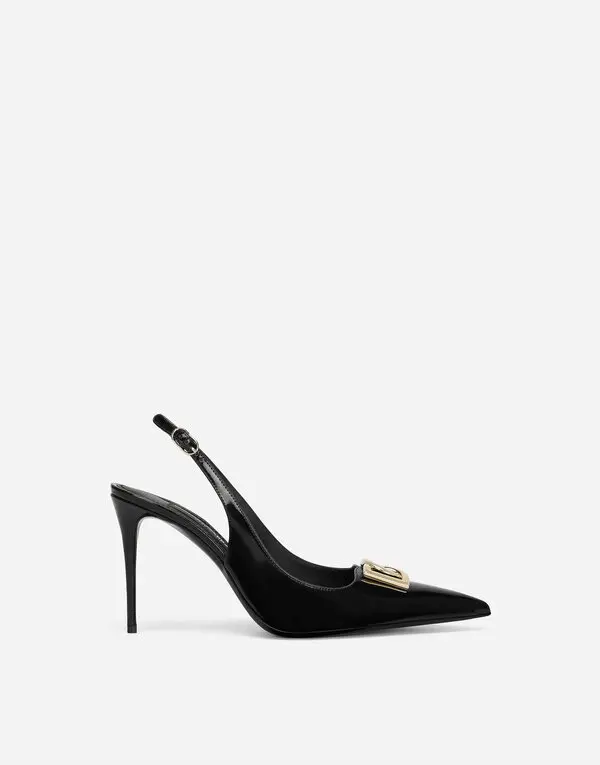 Dolce & Gabbana Patent Leather Slingback Pumps - Black