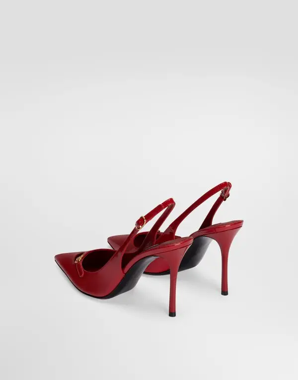 Dolce & Gabbana Mirrored Calfskin Slingback Pumps - Red