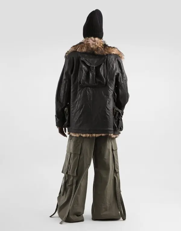 Dolce & Gabbana Waxed Faille Wide Leg Trousers