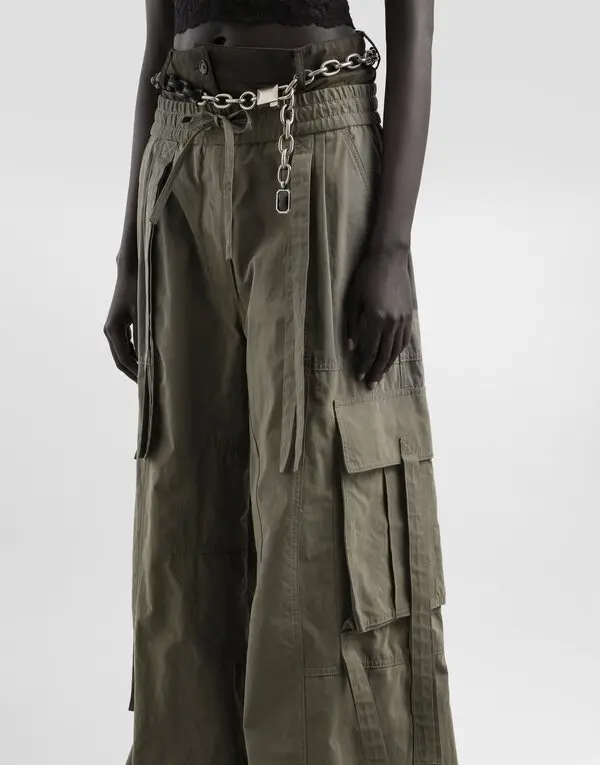 Dolce & Gabbana Waxed Faille Wide Leg Trousers