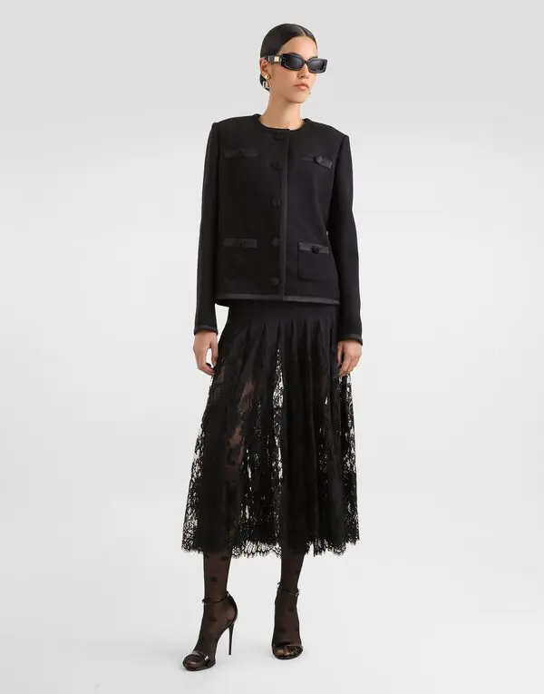 Dolce & Gabbana Single-breasted Jacket In Double Crêpe Coats And Jackets