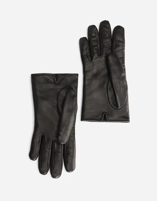 Dolce & Gabbana Quilted Nappa Leather Gloves With Dg Logo Embellishment - Multicolor