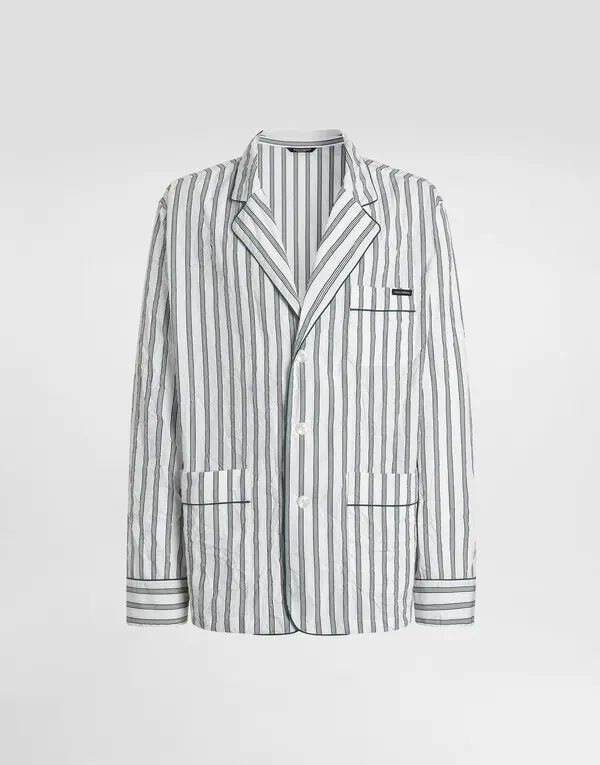 Dolce & Gabbana Crinkled Striped Poplin Vanity Robe Shirts - Multicolor