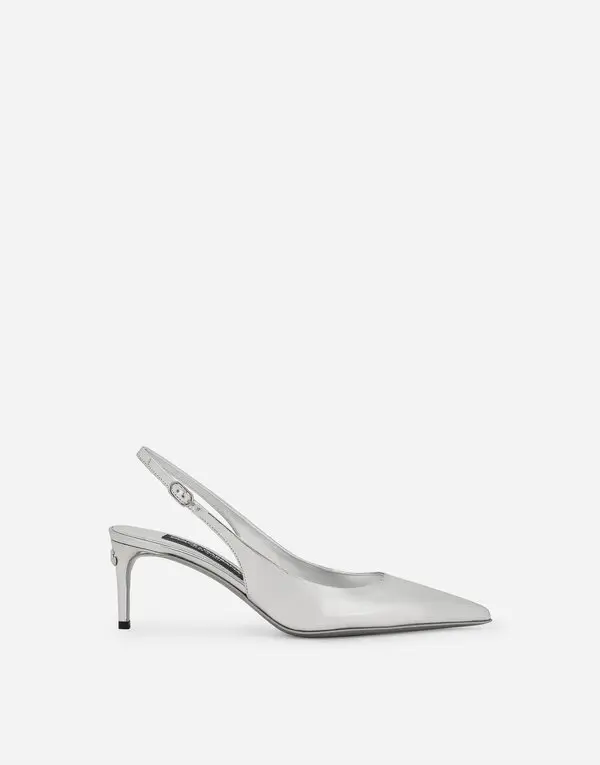 Dolce & Gabbana Calfskin Slingbacks Pumps And Slingback Leather - Silver