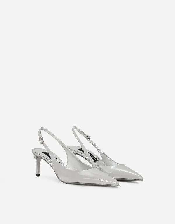 Dolce & Gabbana Calfskin Slingbacks Pumps And Slingback Leather - Silver