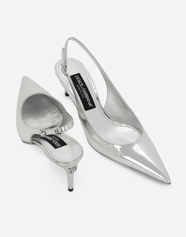 Dolce & Gabbana Calfskin Slingbacks Pumps And Slingback Leather - Silver
