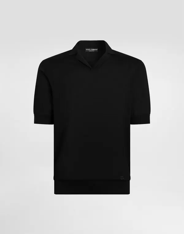 Dolce & Gabbana Silk Knit Polo Shirt Sweaters And Cardigans