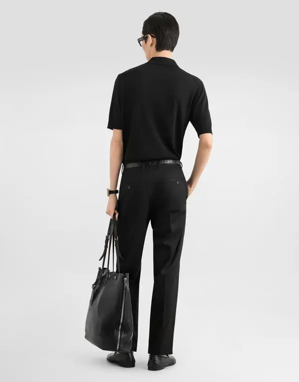 Dolce & Gabbana Silk Knit Polo Shirt Sweaters And Cardigans