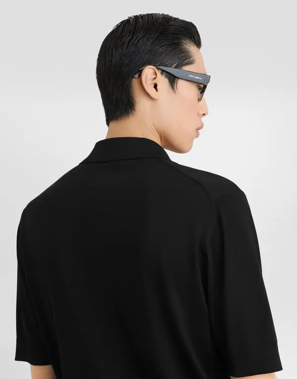 Dolce & Gabbana Silk Knit Polo Shirt Sweaters And Cardigans