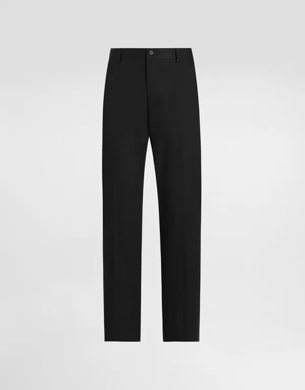 Dolce & Gabbana Cotton Gabardine Trousers - Black
