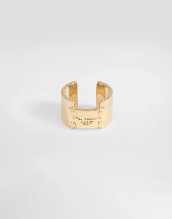 Dolce & Gabbana Ring With Logo Tag Bijoux Metal - Gold