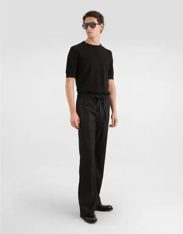 Dolce & Gabbana Micro-dot Stitch Silk Pullover Sweaters And Cardigans - Black
