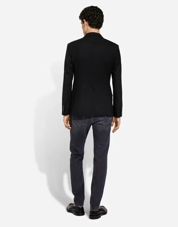 Dolce & Gabbana Single-breasted Wool Taormina-fit Jacket With Dg Patch Suits And Blazers