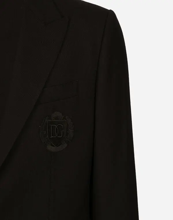 Dolce & Gabbana Single-breasted Wool Taormina-fit Jacket With Dg Patch Suits And Blazers