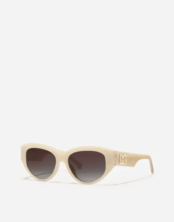 Dolce & Gabbana Dg Crossed Sunglasses New Arrivals - Striped Ivory