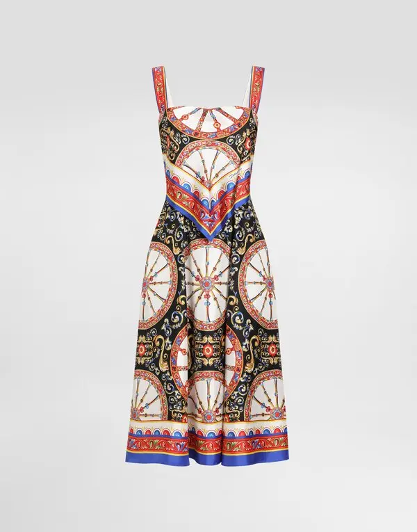 Dolce & Gabbana Carretto-print Twill Dress Dresses Multi-colored - Multicolor