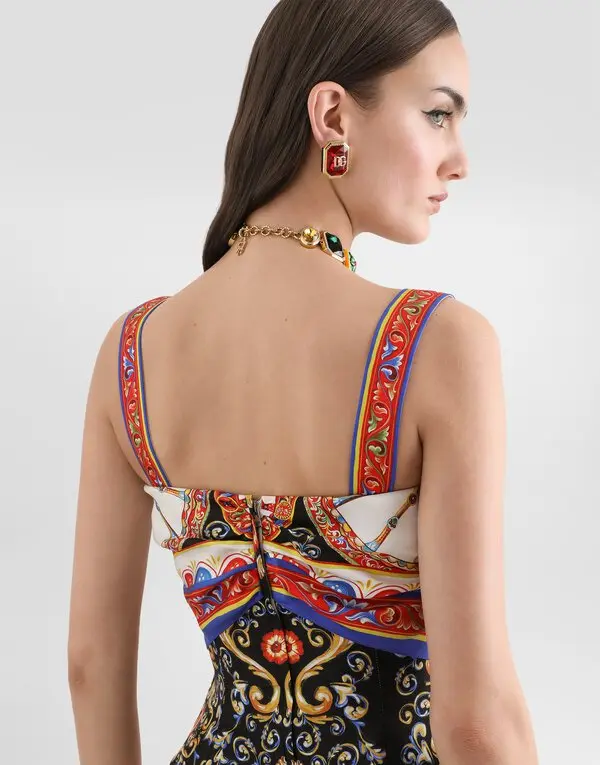 Dolce & Gabbana Carretto-print Twill Dress