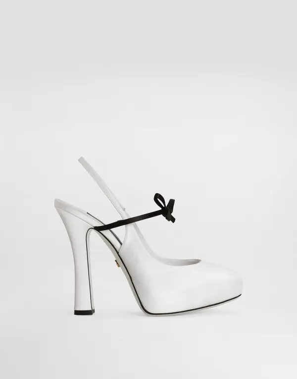 Dolce & Gabbana Satin Slingbacks Pumps And Slingback Black