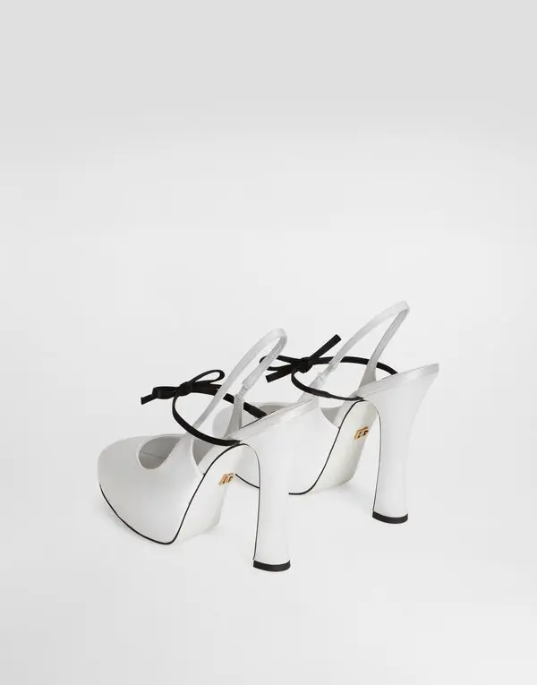 Dolce & Gabbana Satin Slingbacks Pumps And Slingback Black