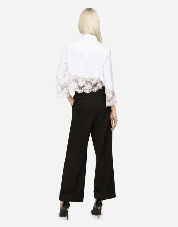 Dolce & Gabbana Twill Culottes Pants And Shorts Wool