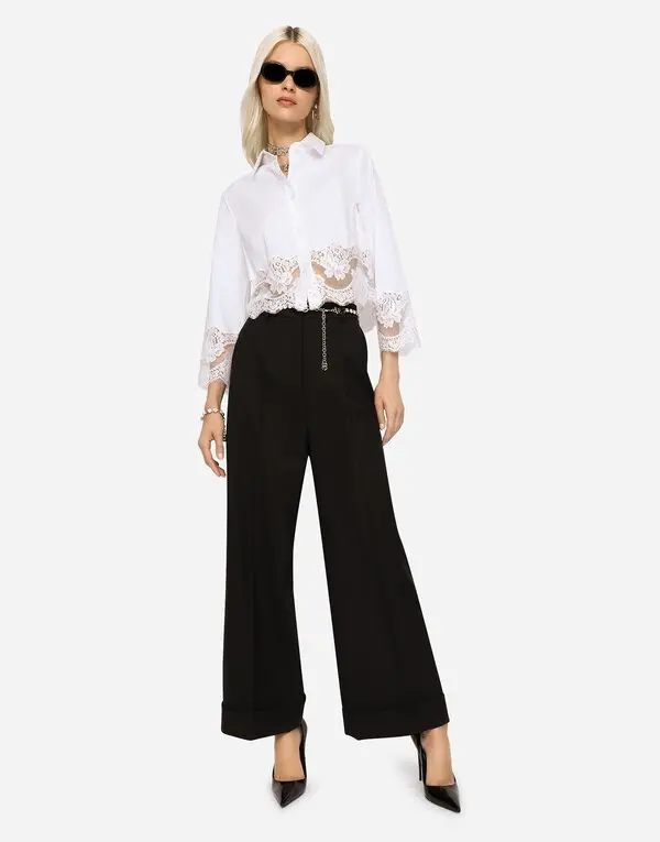 Dolce & Gabbana Twill Culottes Pants And Shorts Wool