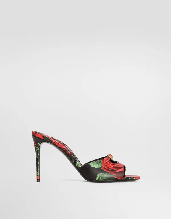 Dolce & Gabbana Brocade Mules With Stones And Embroidery - Multicolor